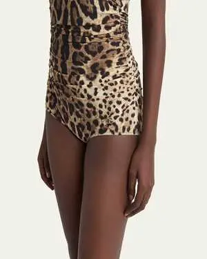Dolce & Gabbana Leopard-print One-piece Swimsuit - Leoprd