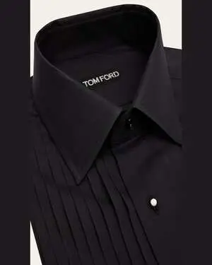 TOM FORD Voile Plisse Pastron Dress Shirt