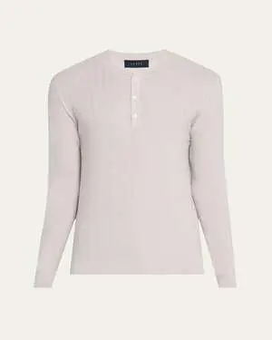Sease Herringbone Henley Sweater