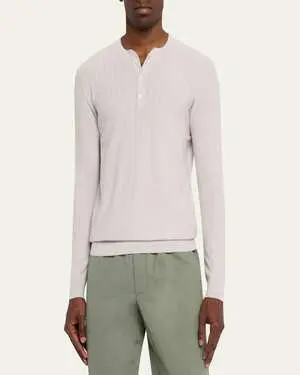 Sease Herringbone Henley Sweater