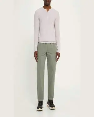 Sease Herringbone Henley Sweater