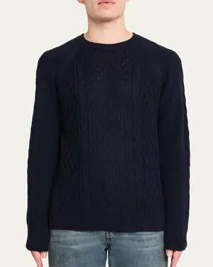 Bergdorf Goodman Aran Linen-cashmere Sweater - Blupat