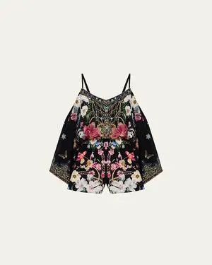 Camilla Drop Shoulder Playsuit - Midnight In Monserrate