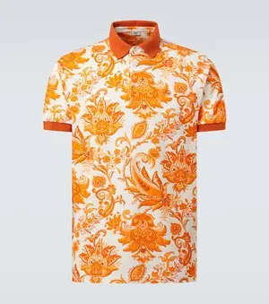 Etro Paisley Cotton Polo Shirt - Orange