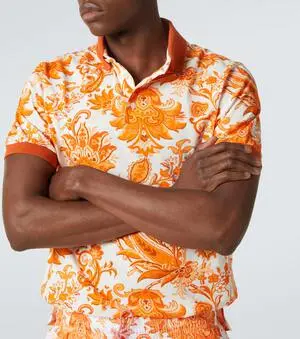 Etro Paisley Cotton Polo Shirt - Orange