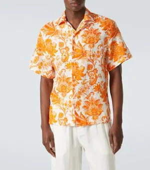 Etro Paisley Linen Bowling Shirt