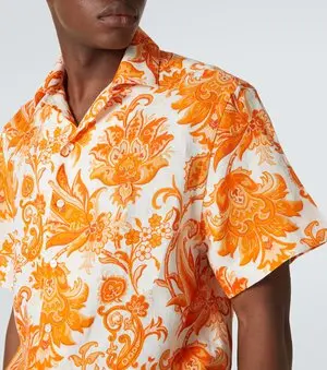 Etro Paisley Linen Bowling Shirt