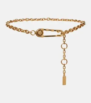Versace Medusa Safety Pin Chain Belt - Gold