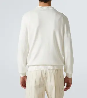 Brunello Cucinelli Cotton Long-sleeved Sweater - White