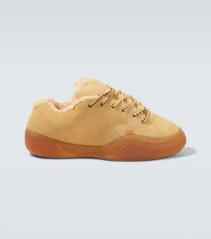 ERL Sand Vamp Shearling-lined Suede Sneakers - Beige