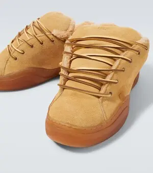ERL Sand Vamp Shearling-lined Suede Sneakers - Beige