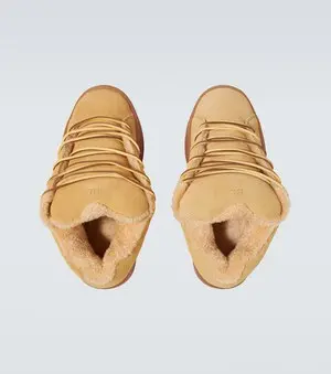 ERL Sand Vamp Shearling-lined Suede Sneakers - Beige