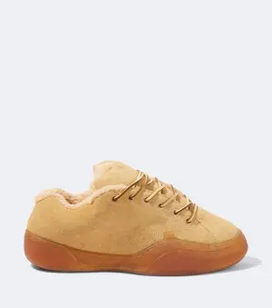 ERL Sand Vamp Shearling-lined Suede Sneakers - Beige