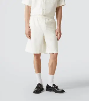 Gucci Gg Linen-blend Shorts