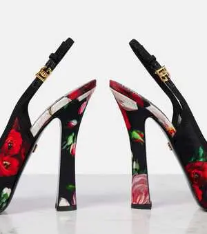 Dolce & Gabbana Vally 105 Floral Slingback Pumps - Multicoloured
