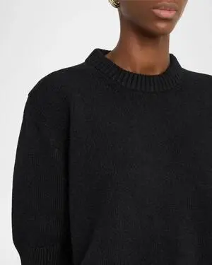 Khaite Davin Short-sleeve Cashmere Sweater - Black