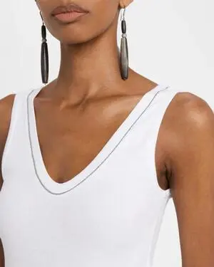 Brunello Cucinelli Monili Scoop-neck Tank Top - White