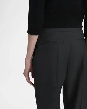 Valentino Garavani Cuffed Wool Trousers - Charcoal