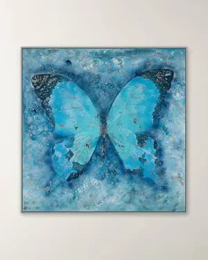 RFA FINE ART Butterfly" Hand-embellished Giclee H. Scott - Blue
