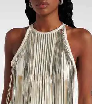 David Koma Chain-trimmed Crepe Gown