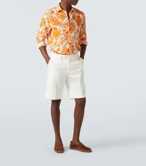 Etro Roma Paisley Linen Shirt - Orange