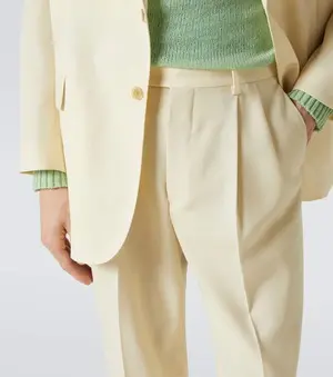 Auralee Wool And Mohair Straight Leg Trousers
