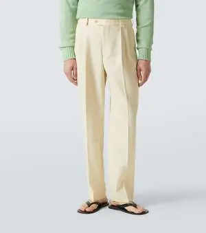 Auralee Wool And Mohair Straight Leg Trousers