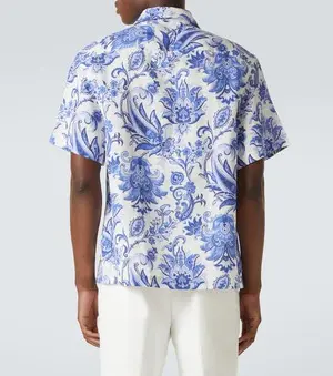Etro Paisley Linen Bowling Shirt