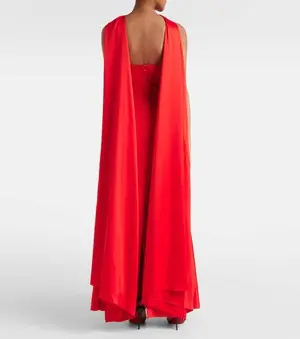 Solace London Cece Crepe And Satin Maxi Dress - Red