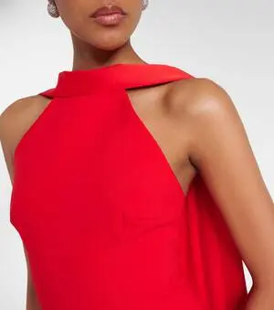 Solace London Cece Crepe And Satin Maxi Dress - Red