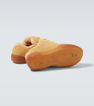 ERL Sand Vamp Shearling-lined Suede Sneakers