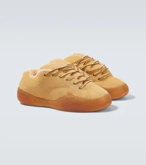 ERL Sand Vamp Shearling-lined Suede Sneakers