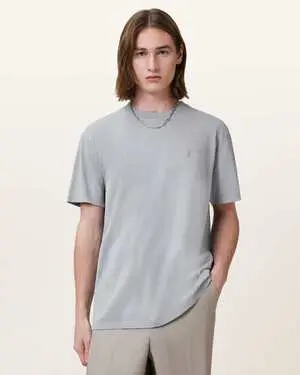 ALLSAINTS Saka Short Sleeve Crew Neck Ramskull T-shirt Machine Grey