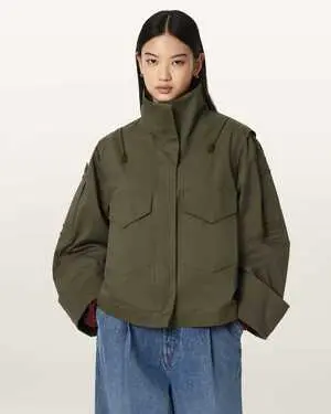 ALLSAINTS AllSaints Leighton Cotton Utility Jacket Green