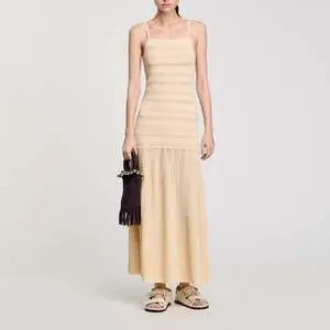 Sandro Knit Maxi Dress - Vanilla