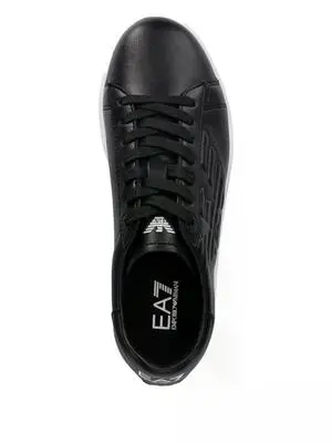 EA7 Logo-embossed Sneakers - Black