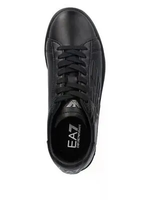 EA7 Logo-debossed Sneakers - Black