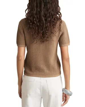 REISS Open Stitch Polo Top