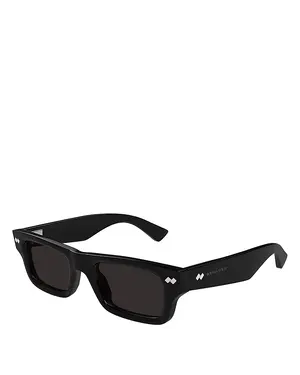Bottega Veneta Bold Ribbon Studded Rectangular Sunglasses - Black