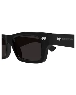 Bottega Veneta Bold Ribbon Studded Rectangular Sunglasses