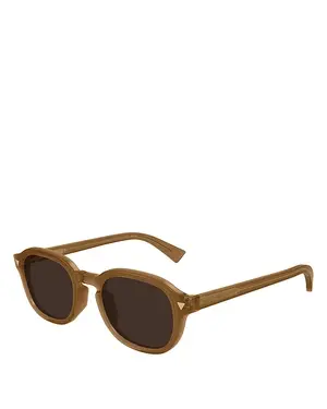 Bottega Veneta Round Sunglasses, 49mm - Brown