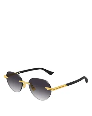 Bottega Veneta Glasant Rimless Sunglasses, 51mm - Gold