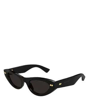 Bottega Veneta Bold Ribbon Stud Cat Eye Sunglasses, 50mm - Black