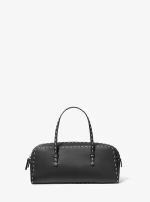 Michael Kors Roberta Pebbled Leather Satchel - Black