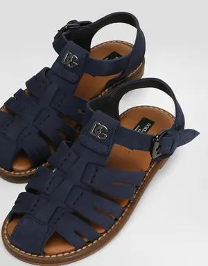 Dolce & Gabbana Nubuck Sandals With Dg Logo