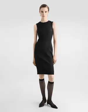 Dolce & Gabbana Wool Gabardine Sheath Dress - Black