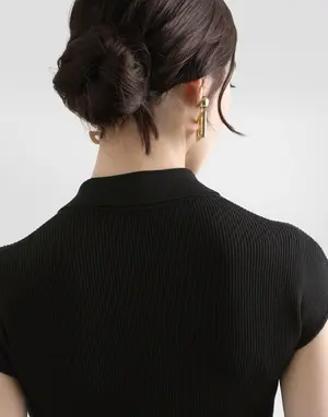 Dolce & Gabbana Ribbed Viscose Polo-shirt - Black