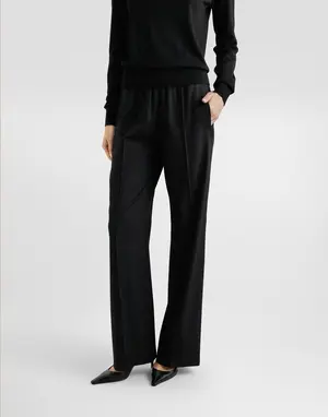Dolce & Gabbana Technical Woolen Palazzo Jogging Pants