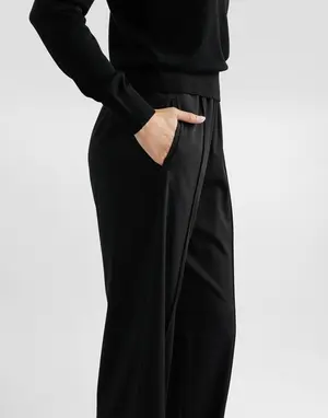 Dolce & Gabbana Technical Woolen Palazzo Jogging Pants