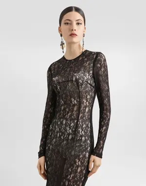 Dolce & Gabbana Floral Lace Dress - Black